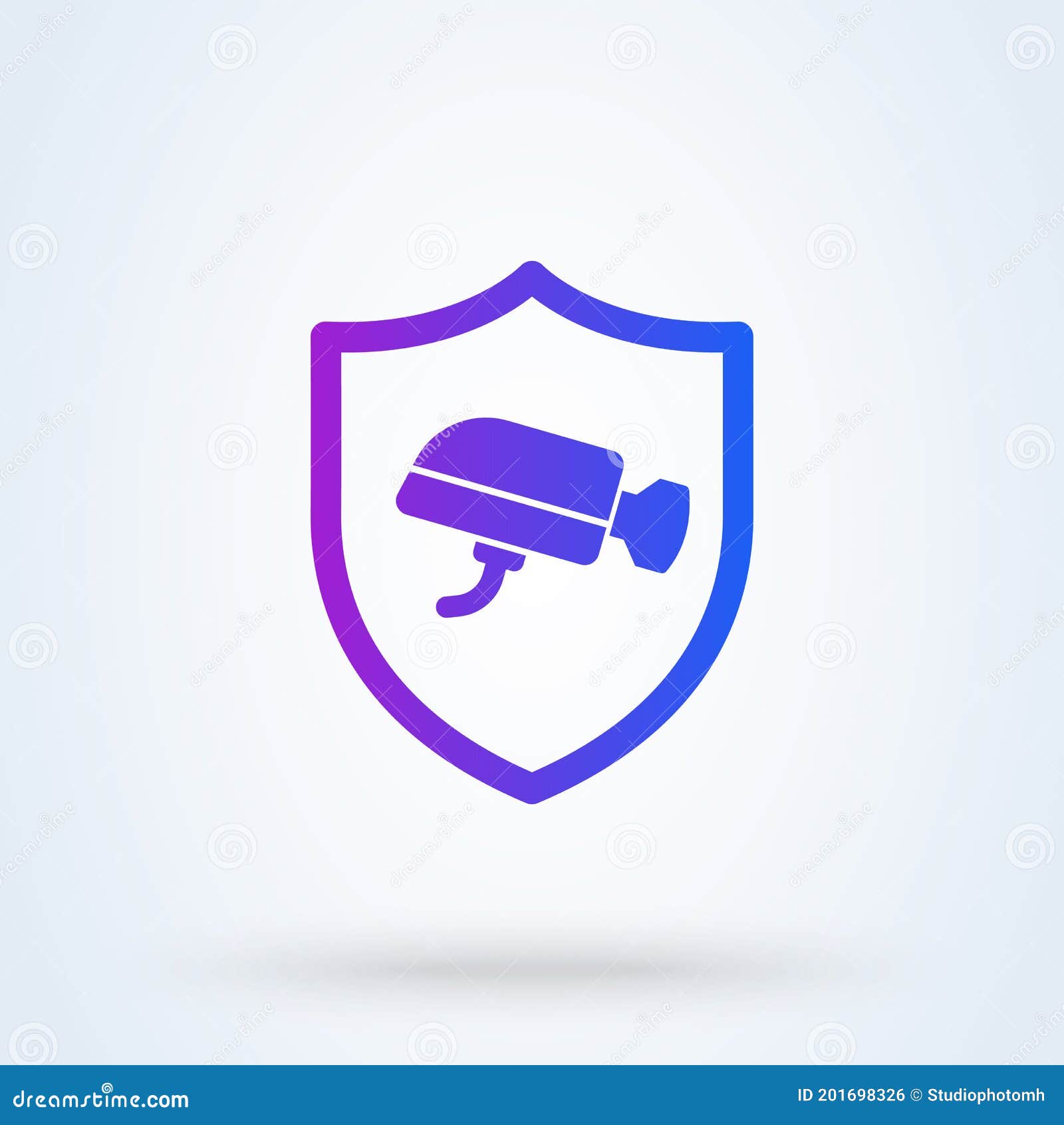 Shield Security Cctv Camera Sign Icon or Logo. Security and Technology ...
