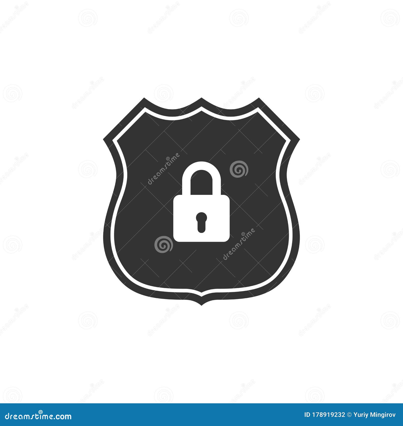 Shield Security Icon Isolated. Flat Design Stock Vector - Illustration ...