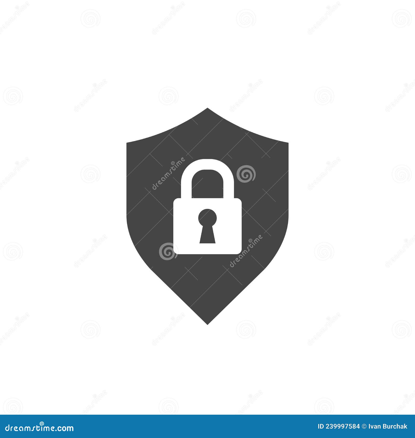 Shield Security with Lock Symbol, Password Security Access Icon. Flat ...