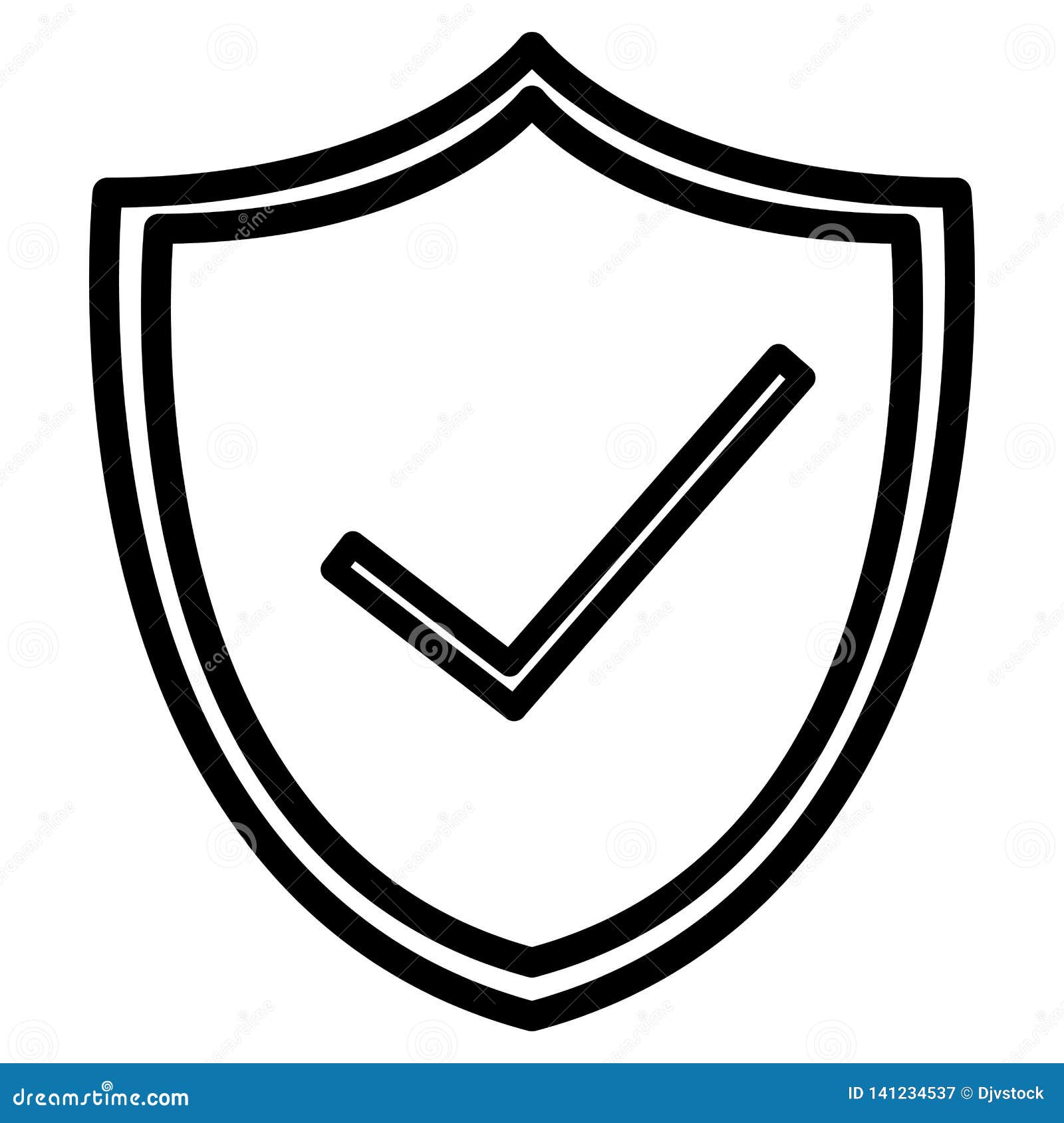 Shield Security with Ok Symbol Stock Vector - Illustration of shield ...