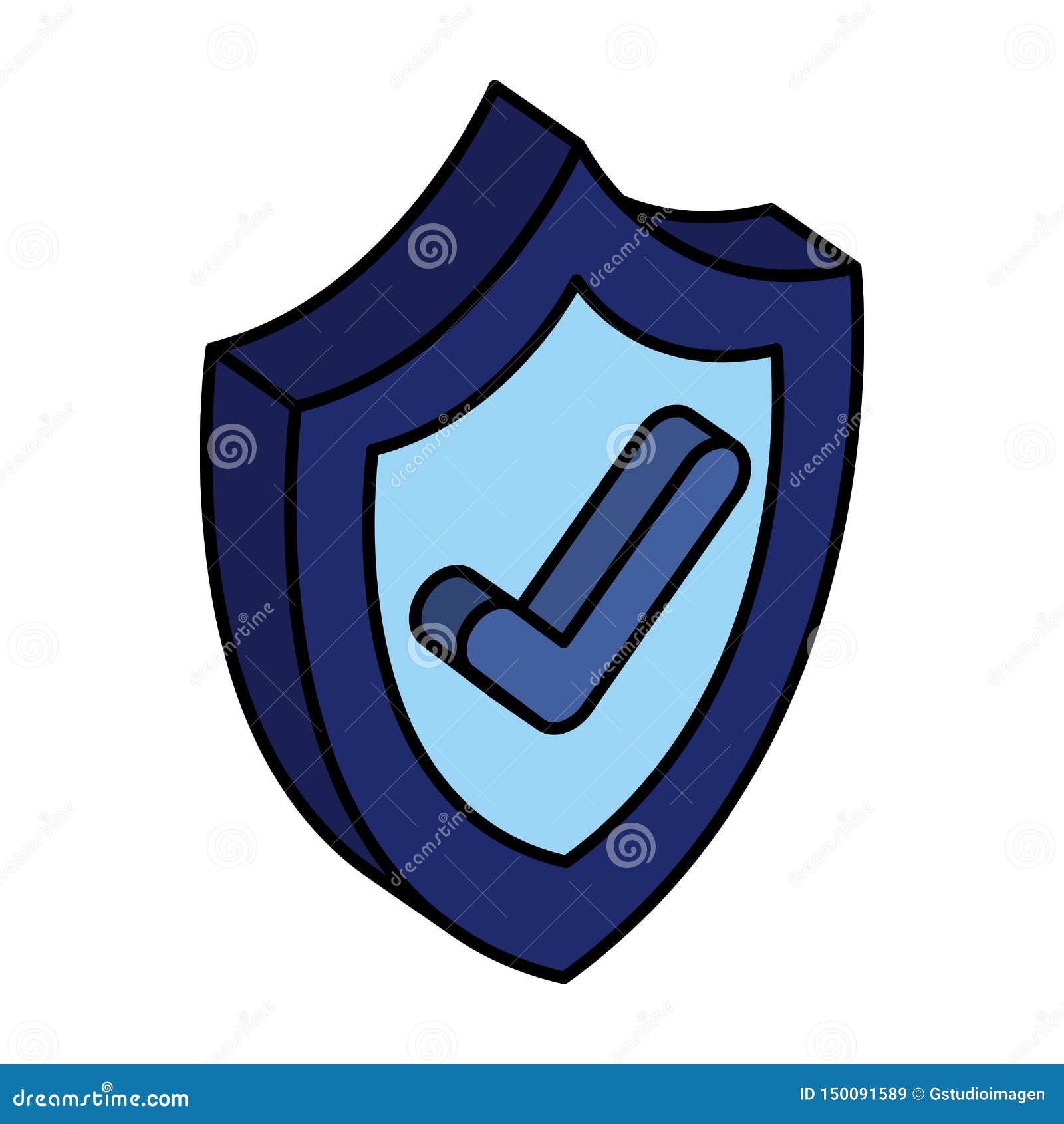 Shield Security with Ok Symbol Stock Illustration - Illustration of ...