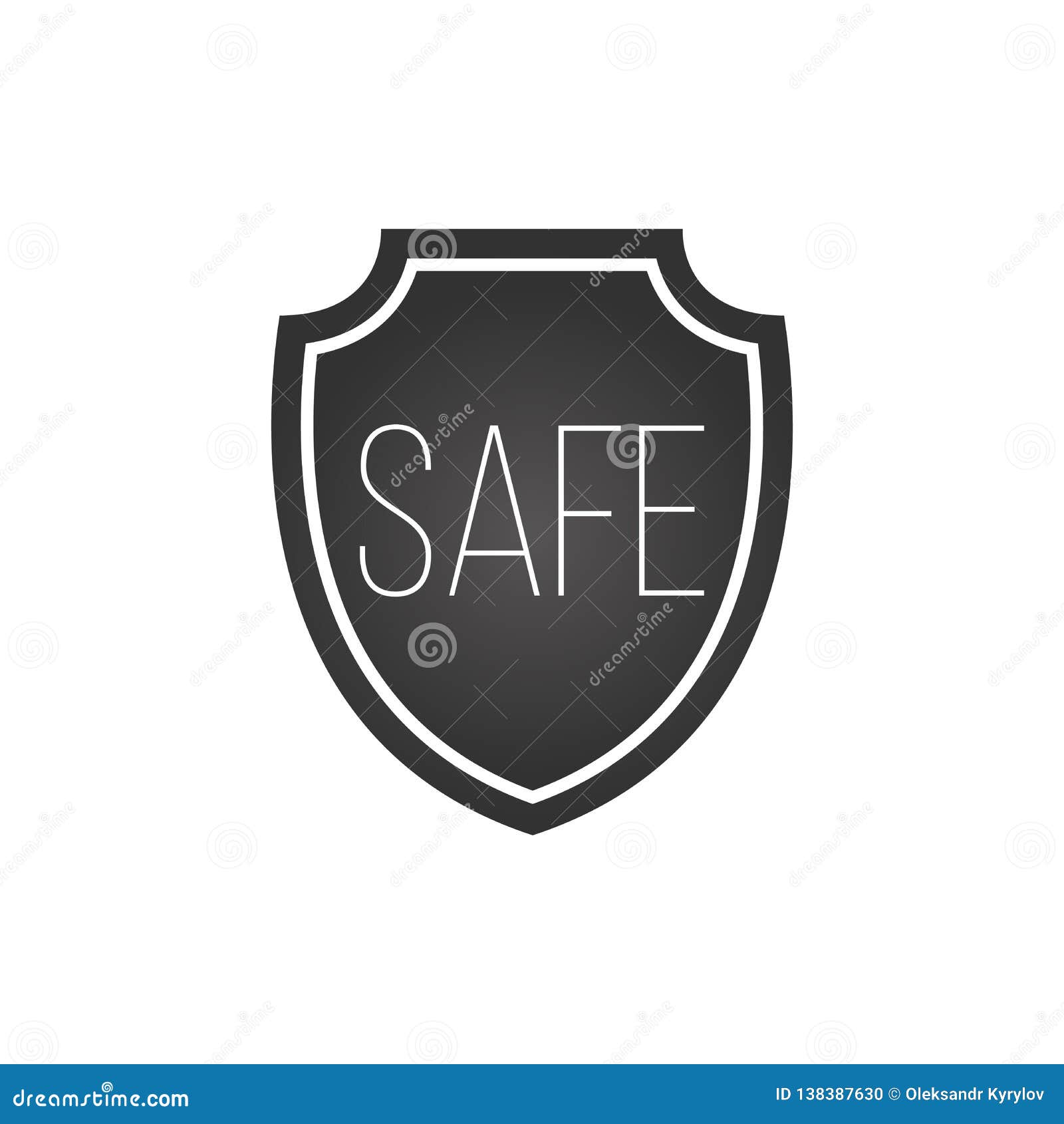 Shield Security Protection Icon with Safe Sign. Vector Illustration ...
