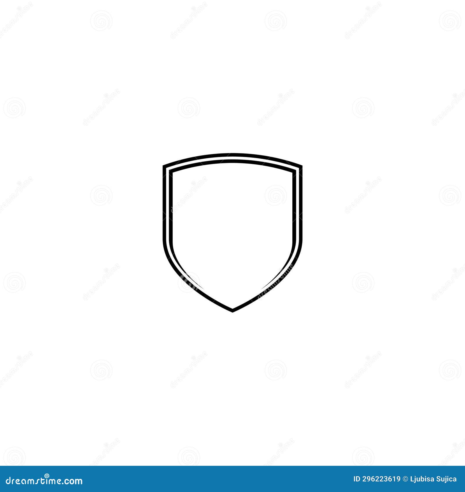 Shield Shape Frame Border Badge Isolated on White Background Stock ...