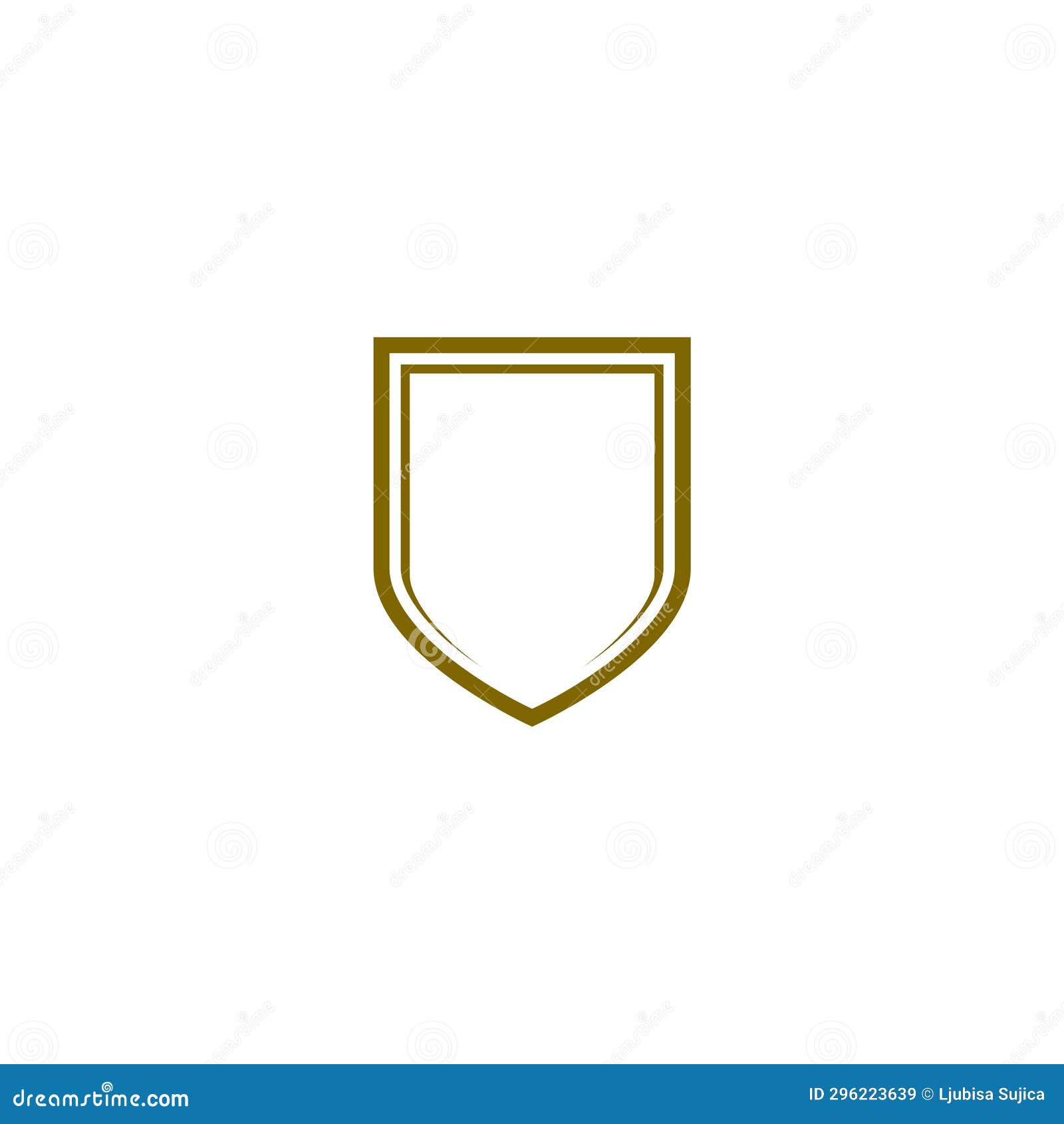 Shield Shape Frame Border Badge Isolated on White Background Stock ...