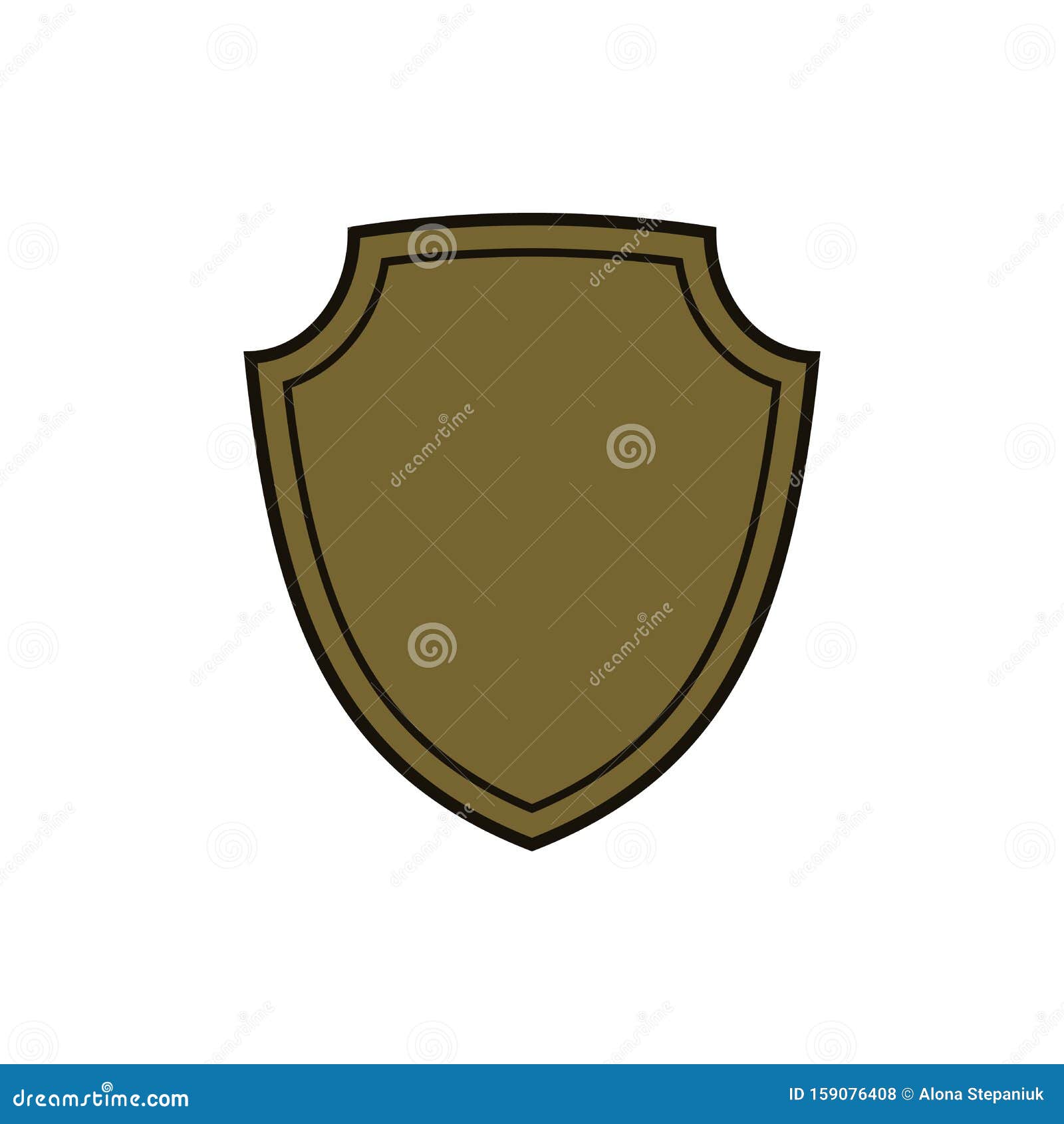 Shield Shape Gold Icon. Simple Flat Logo on White Background. Symbol of ... Shield Shape Gold Icon. Simple Flat Logo on White Background. Symbol of ...