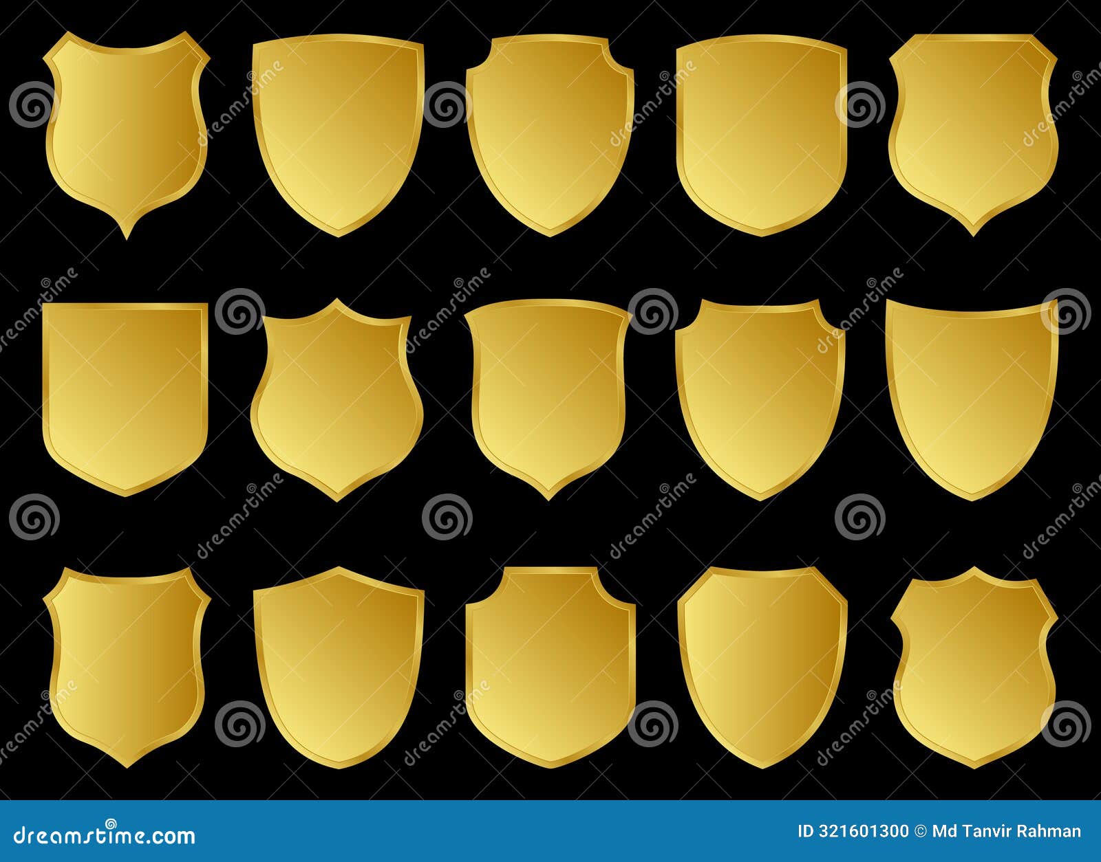 Shield Shape with Golden and Silver Gradient. Sheild Security and ...