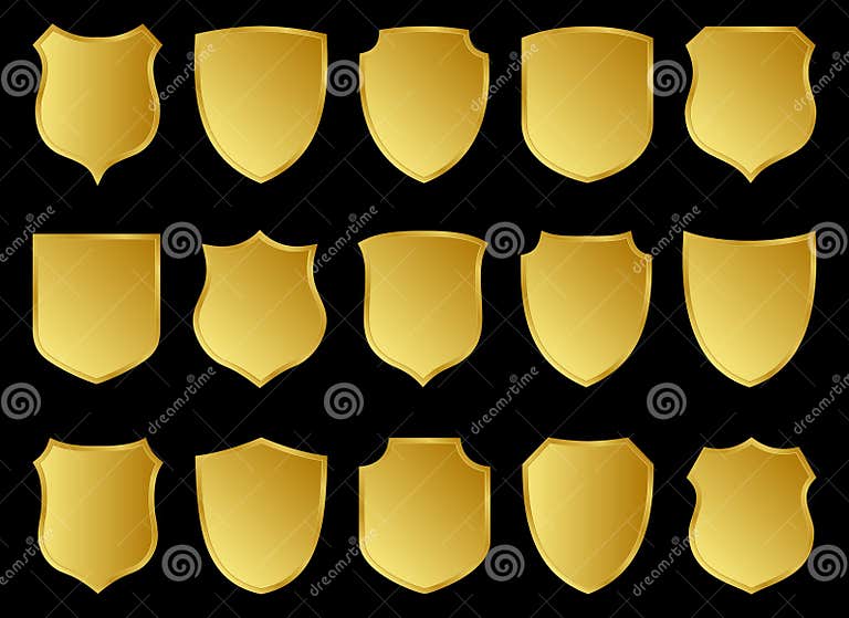 Shield Shape with Golden and Silver Gradient. Sheild Security and ...