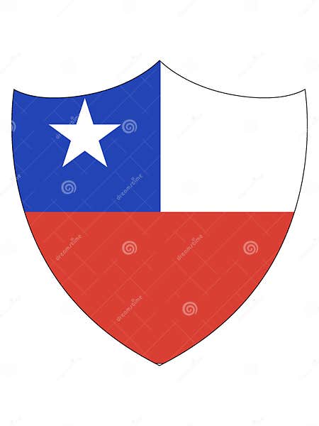 Shield Shaped Flag of Chile Stock Vector - Illustration of vector ...