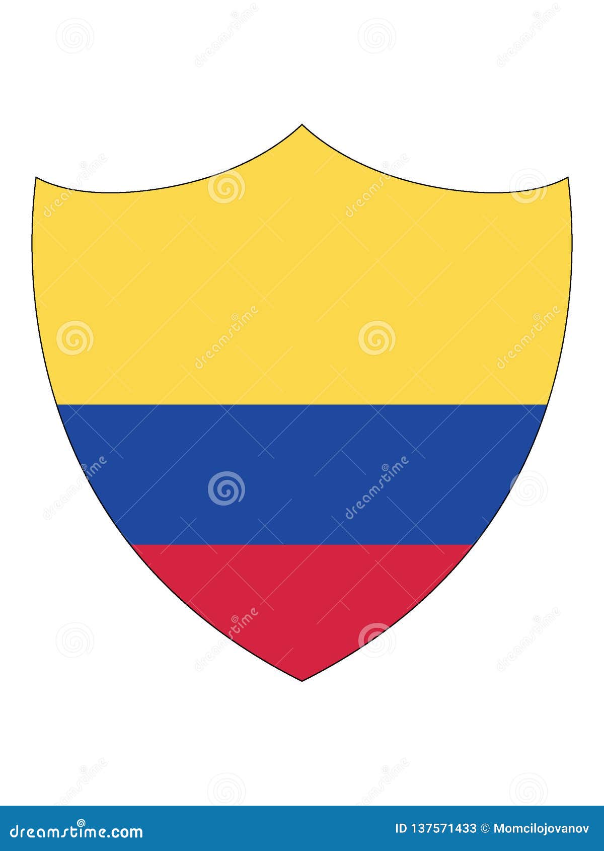 Shield Shaped Flag of Colombia Stock Vector - Illustration of angola ...