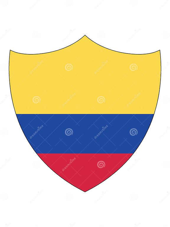 Shield Shaped Flag of Colombia Stock Vector - Illustration of angola ...