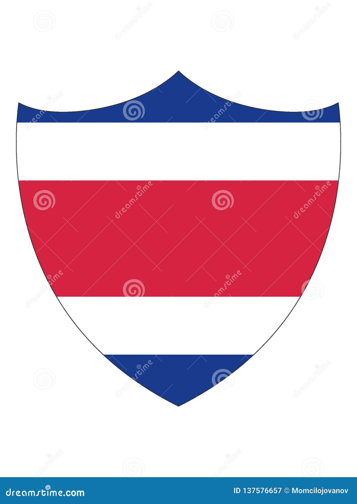 Shield Shaped Flag of Costa Rica Stock Vector - Illustration of england ...