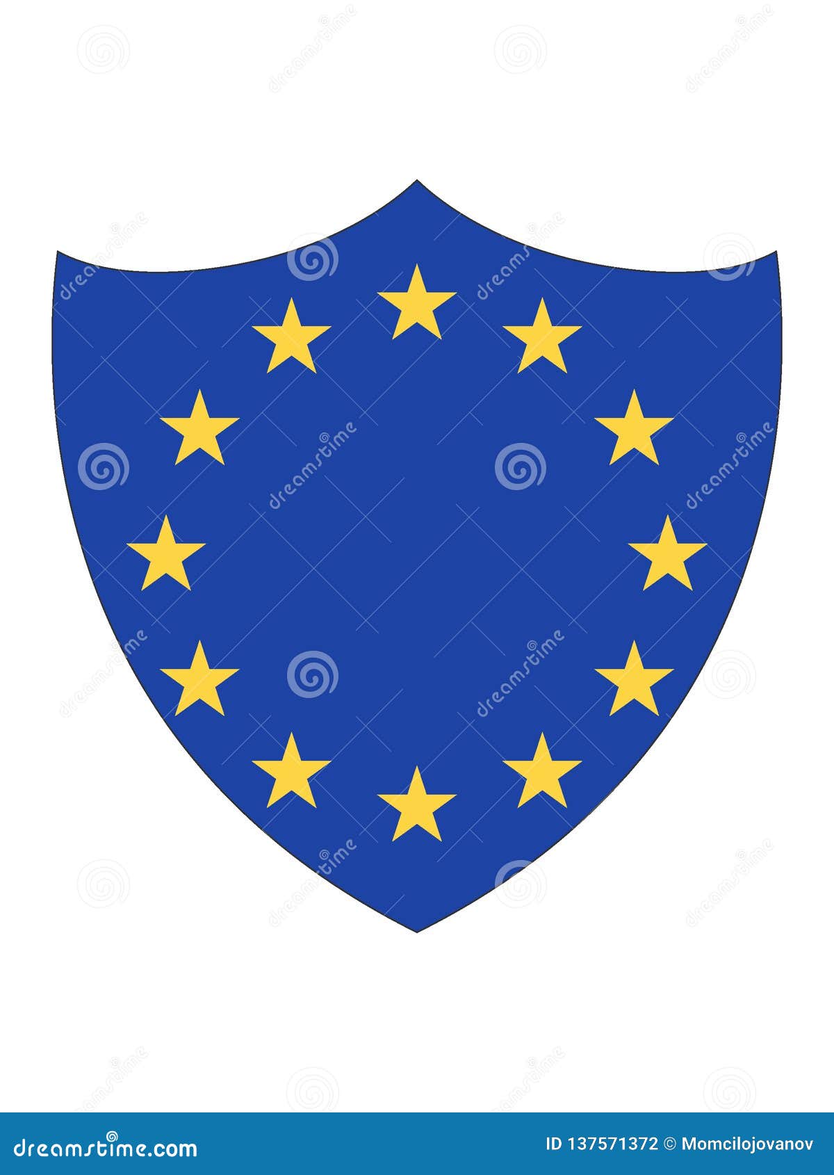 Shield Shaped Flag of EU stock vector. Illustration of america - 137571372