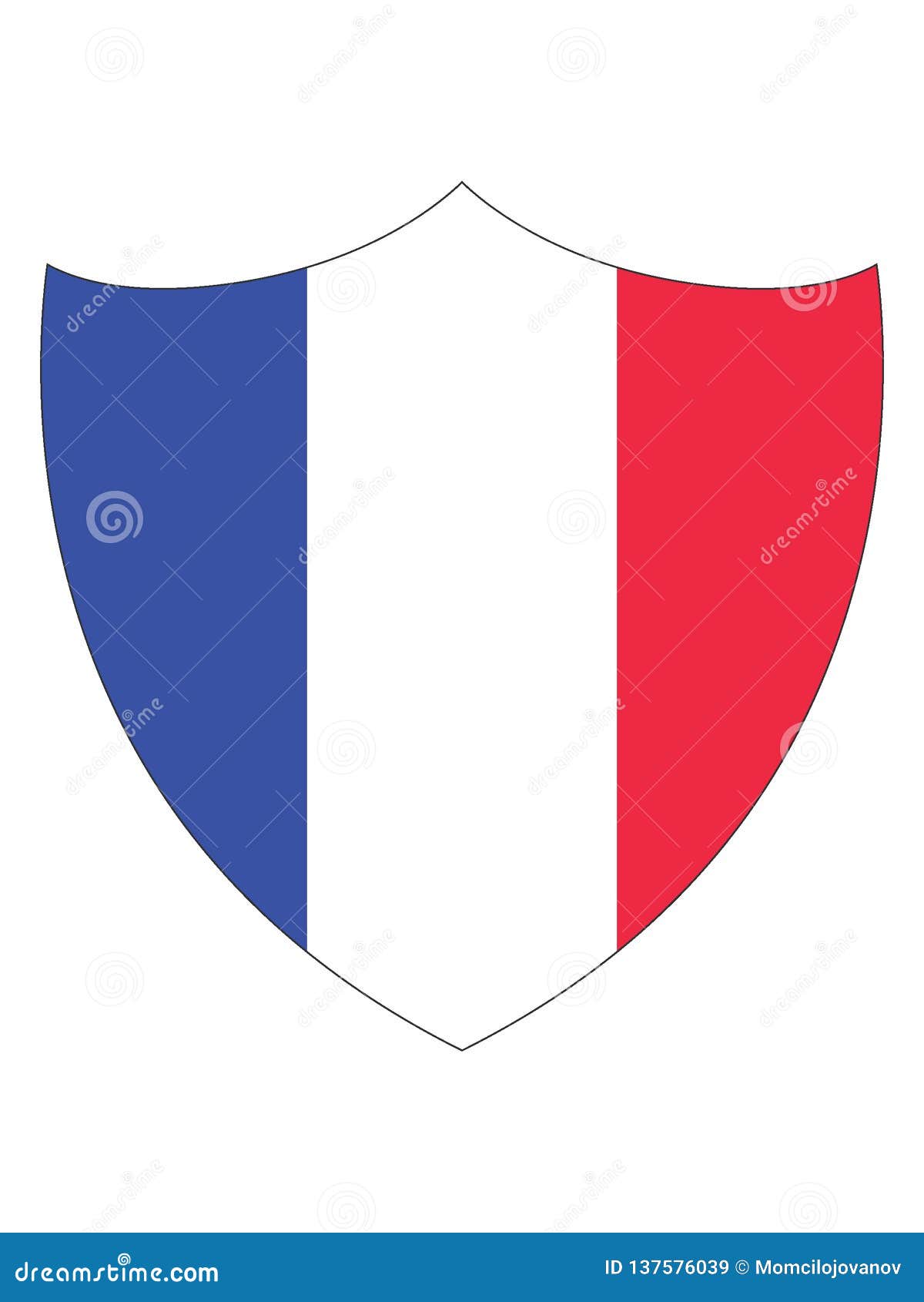 Shield Shaped Flag of France Stock Vector - Illustration of albania ...