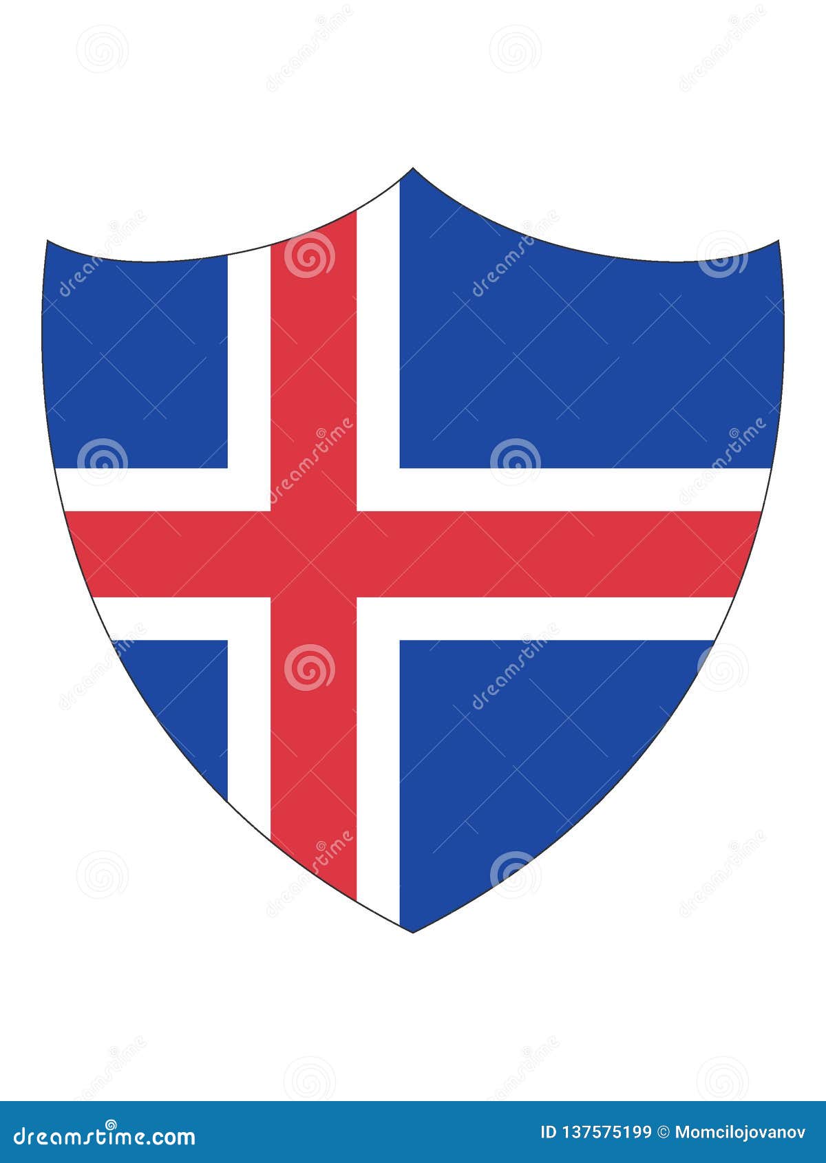 Shield Shaped Flag of Iceland Stock Vector - Illustration of czechia ...