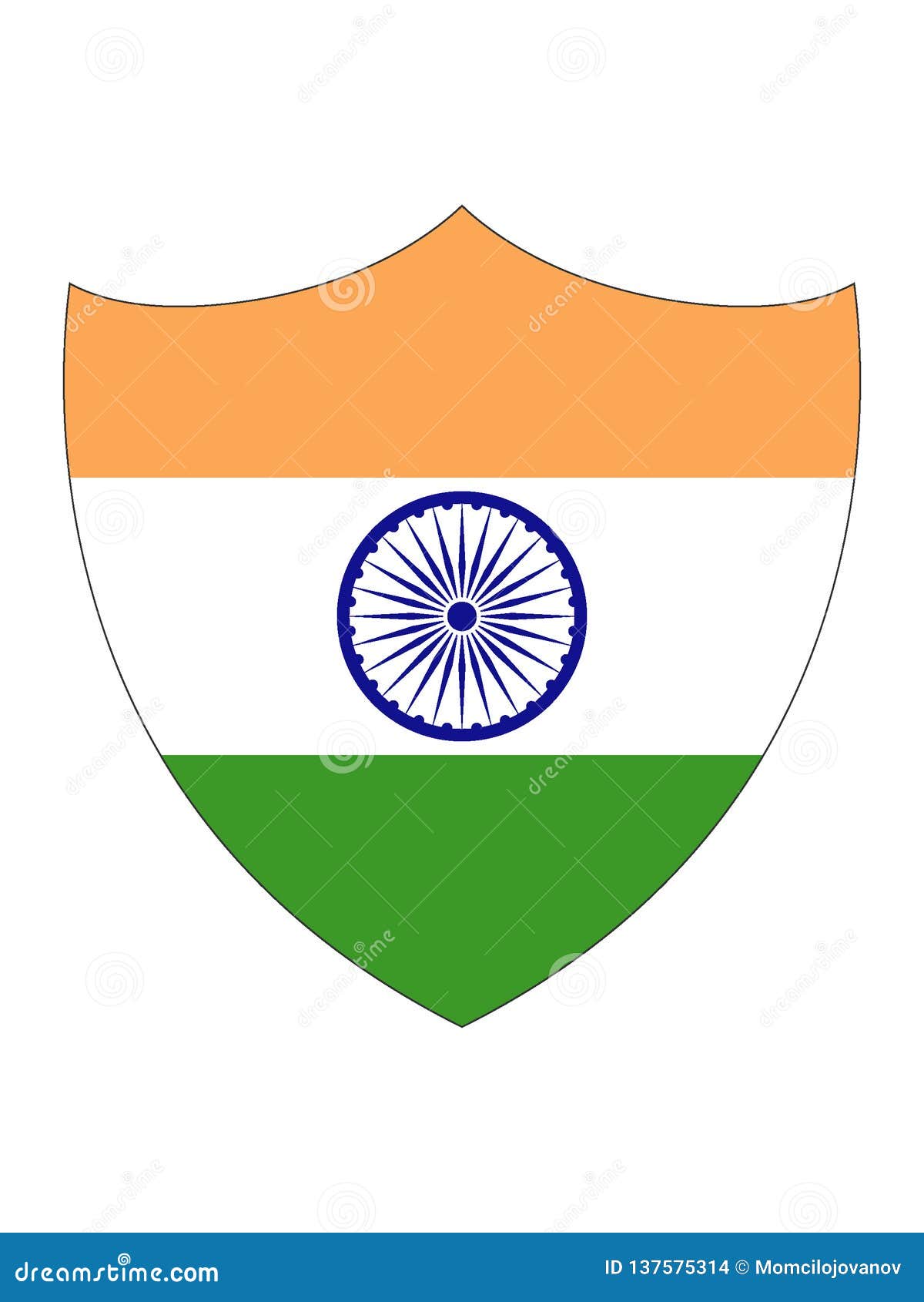 Shield Shaped Flag of India Stock Vector - Illustration of czechia ...
