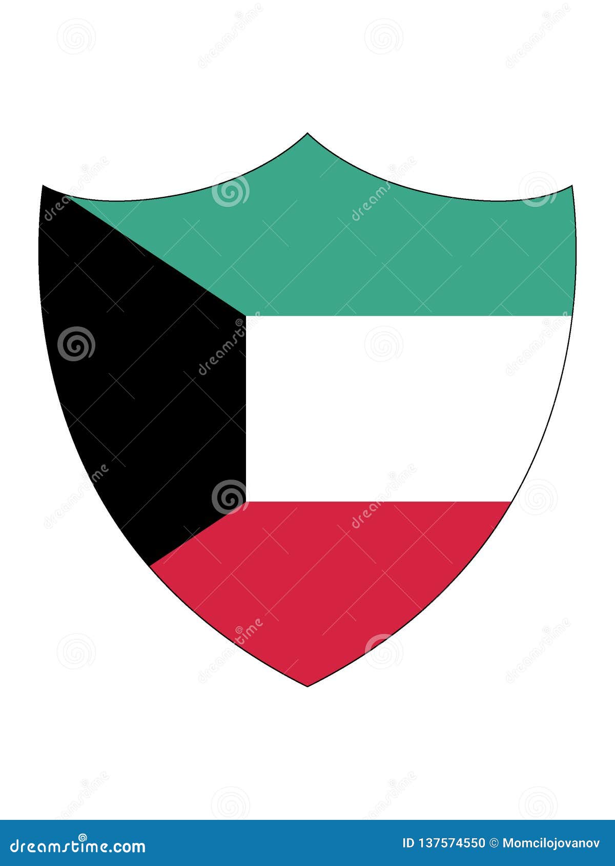 Shield Shaped Flag of Kuwait Stock Vector - Illustration of heart, arab ...