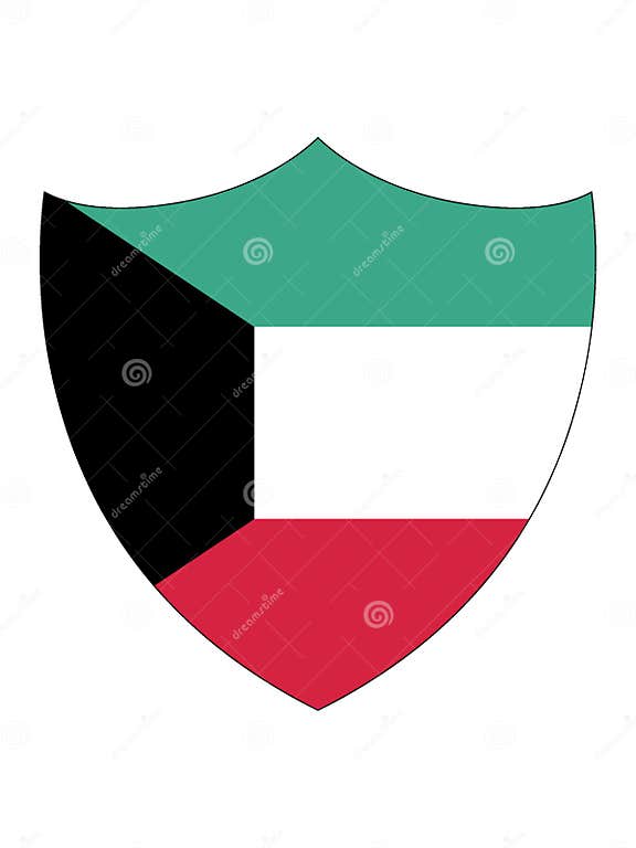 Shield Shaped Flag of Kuwait Stock Vector - Illustration of heart, arab ...