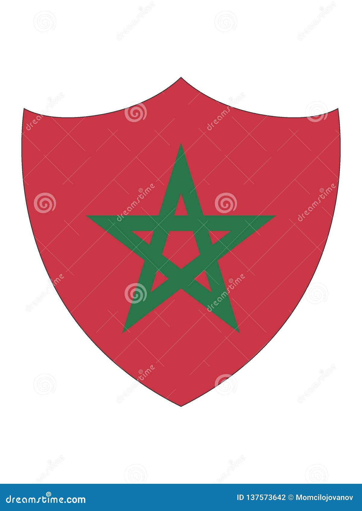 Shield Shaped Flag of Morocco Stock Vector - Illustration of africa ...