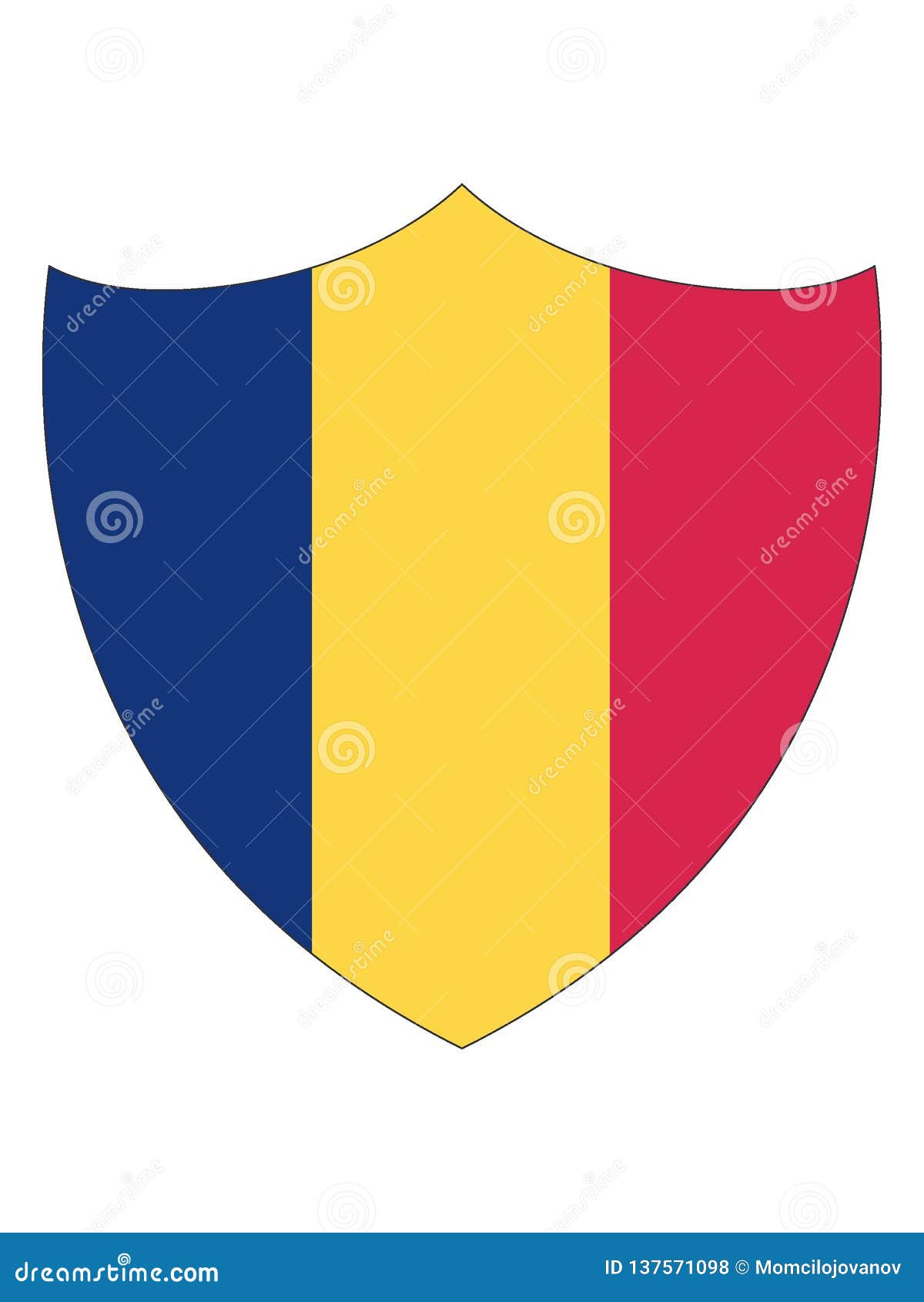 Shield Shaped Flag of Romania Stock Vector - Illustration of denmark ...