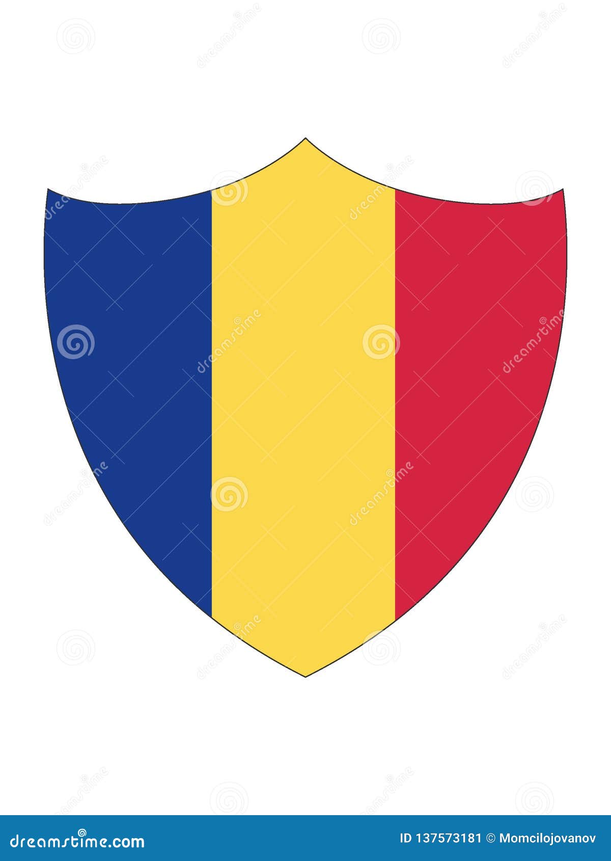 Shield Shaped Flag of Romania Stock Vector - Illustration of circle ...