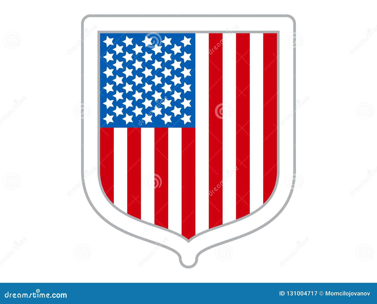 Shield shaped flag of USA stock vector. Illustration of flag - 131004717
