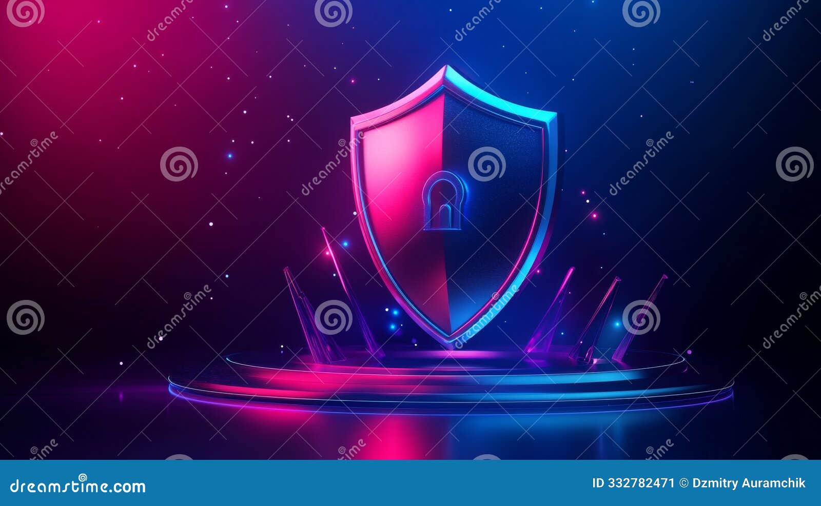 Shield-shaped Security Symbol in Blue and Red Color Scheme Stock Image ...