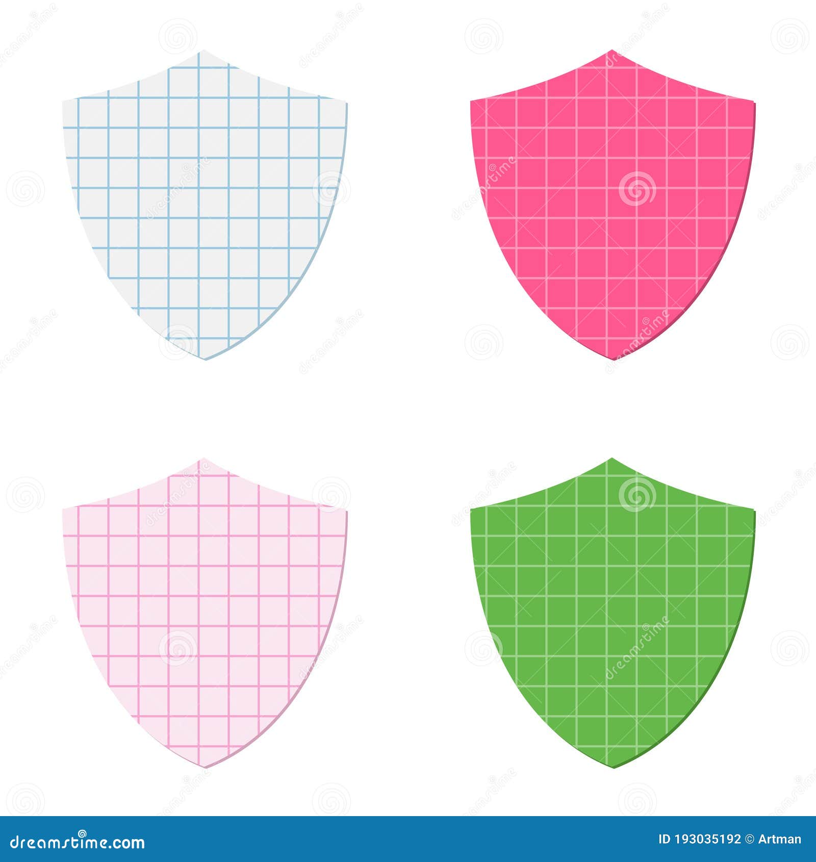 Shield Shapes Cut Out of Squared Graph Paper Stock Vector ...