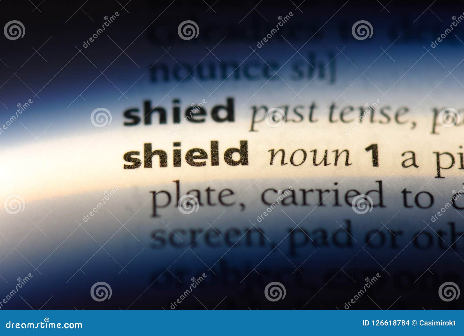 Shield stock photo. Image of printed, definition, closeup - 126618784