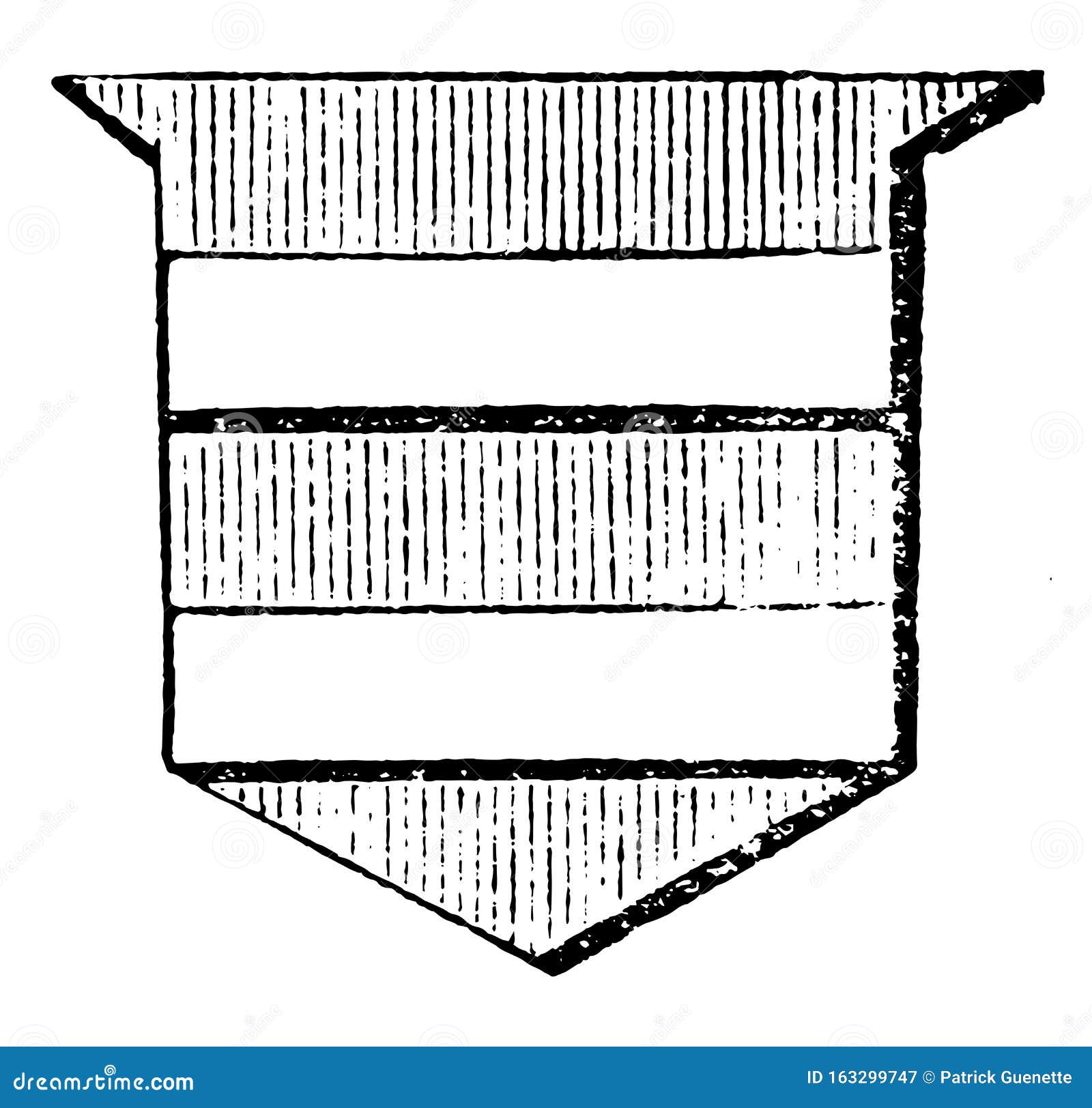 Shield Showing Bar is Half Its Width, Vintage Engraving Stock Vector ...