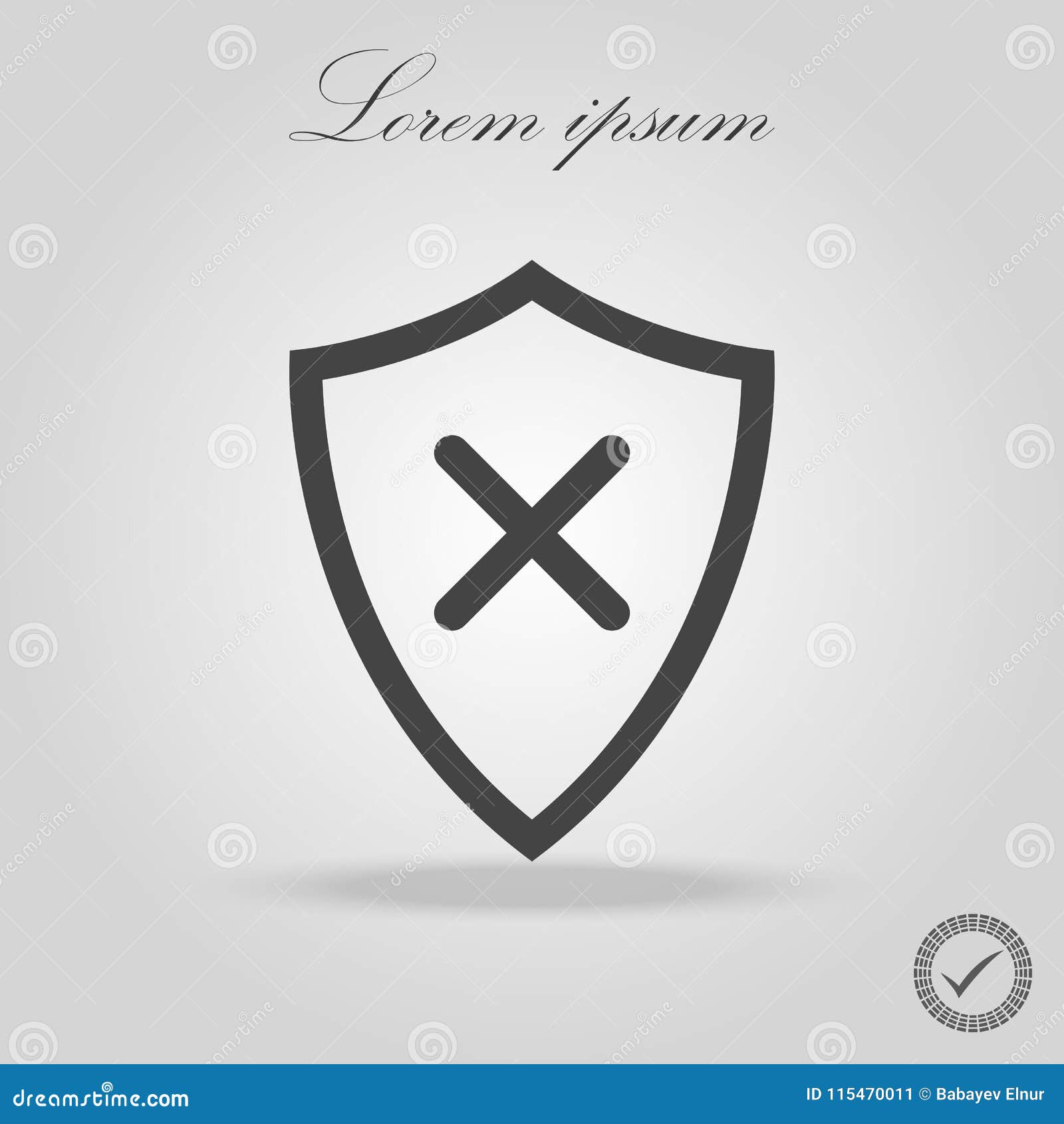 Shield with X Sign. Flat Style for Graphic and Web Design, Modern ...