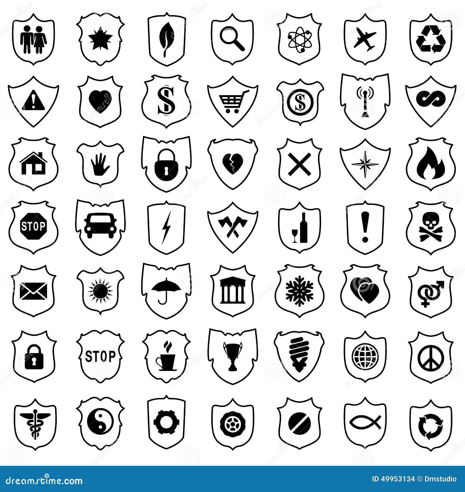 Shield signs, vector stock vector. Illustration of fire - 49953134