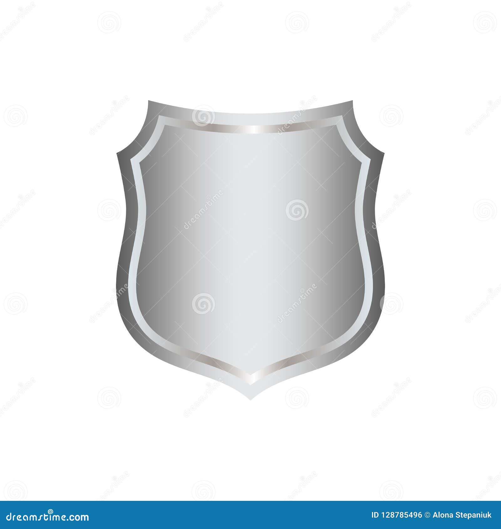 Shield Silver Gray Icon Shape Emblem Stock Vector - Illustration of ...