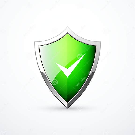 Green Shield Check Mark Icon. Vector Illustration Stock Vector ...