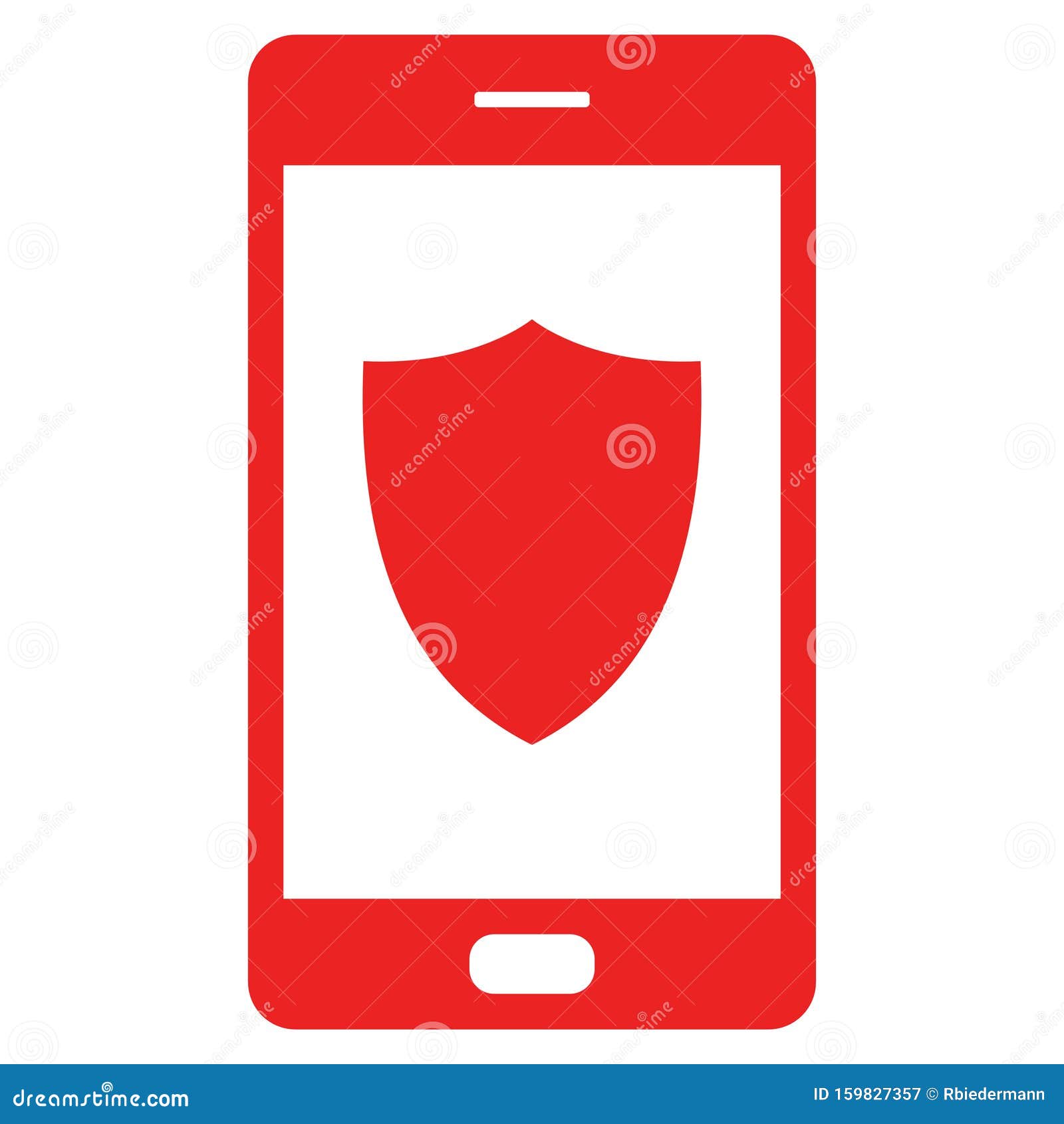 Shield and smartphone stock vector. Illustration of mobile - 159827357