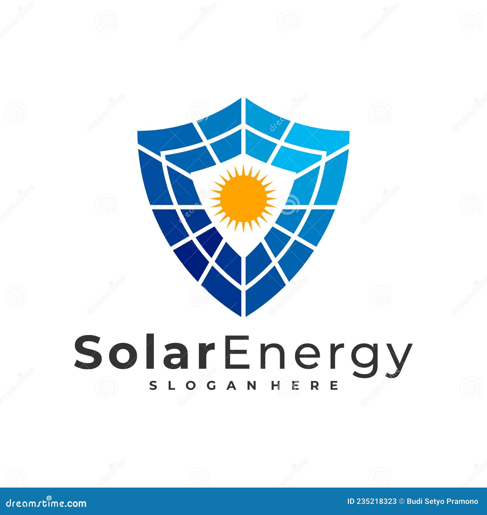 Shield Solar Logo Vector Template, Creative Sun Energy Logo Design ...