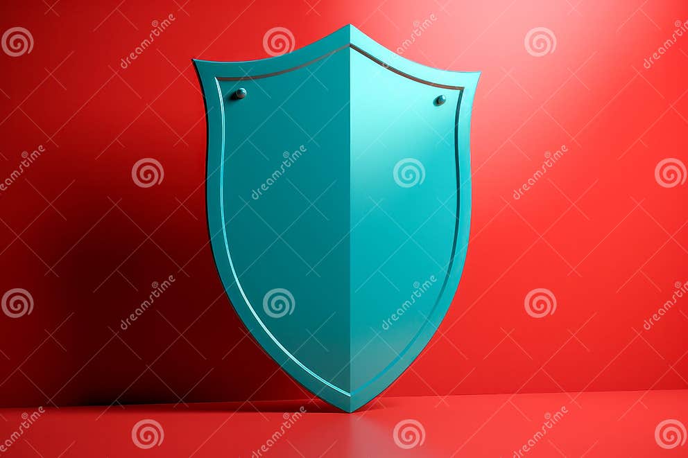 Shield on Solid Color Studio Background Representing Protection and ...