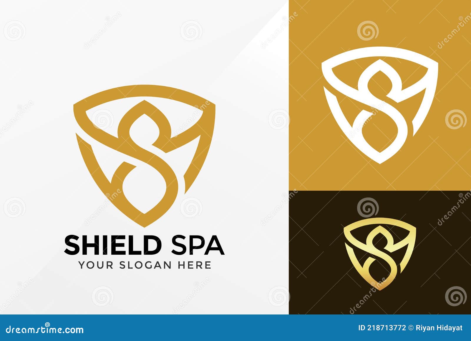 Shield Spa and Leaf Logo Design, Brand Identity Logos Vector, Modern ...
