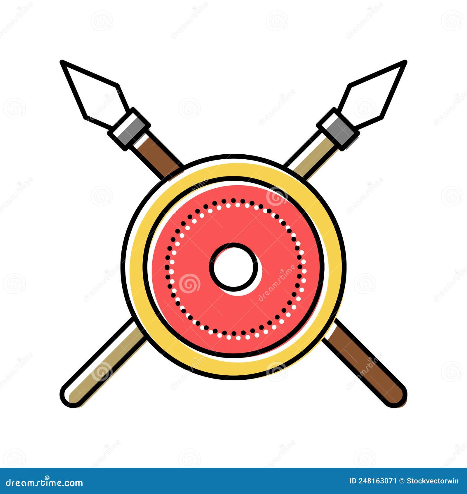Shield and Spears Ancient Rome Color Icon Vector Illustration Stock ...