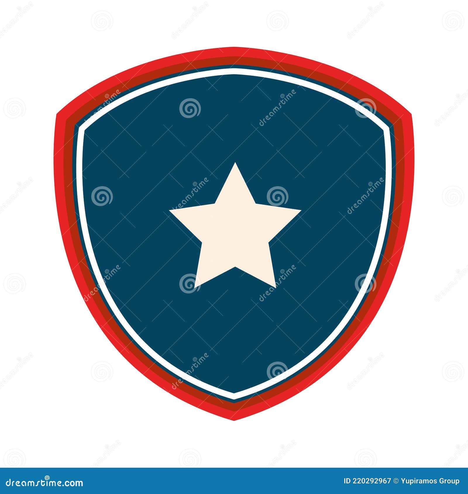 Shield with star stock vector. Illustration of design - 220292967