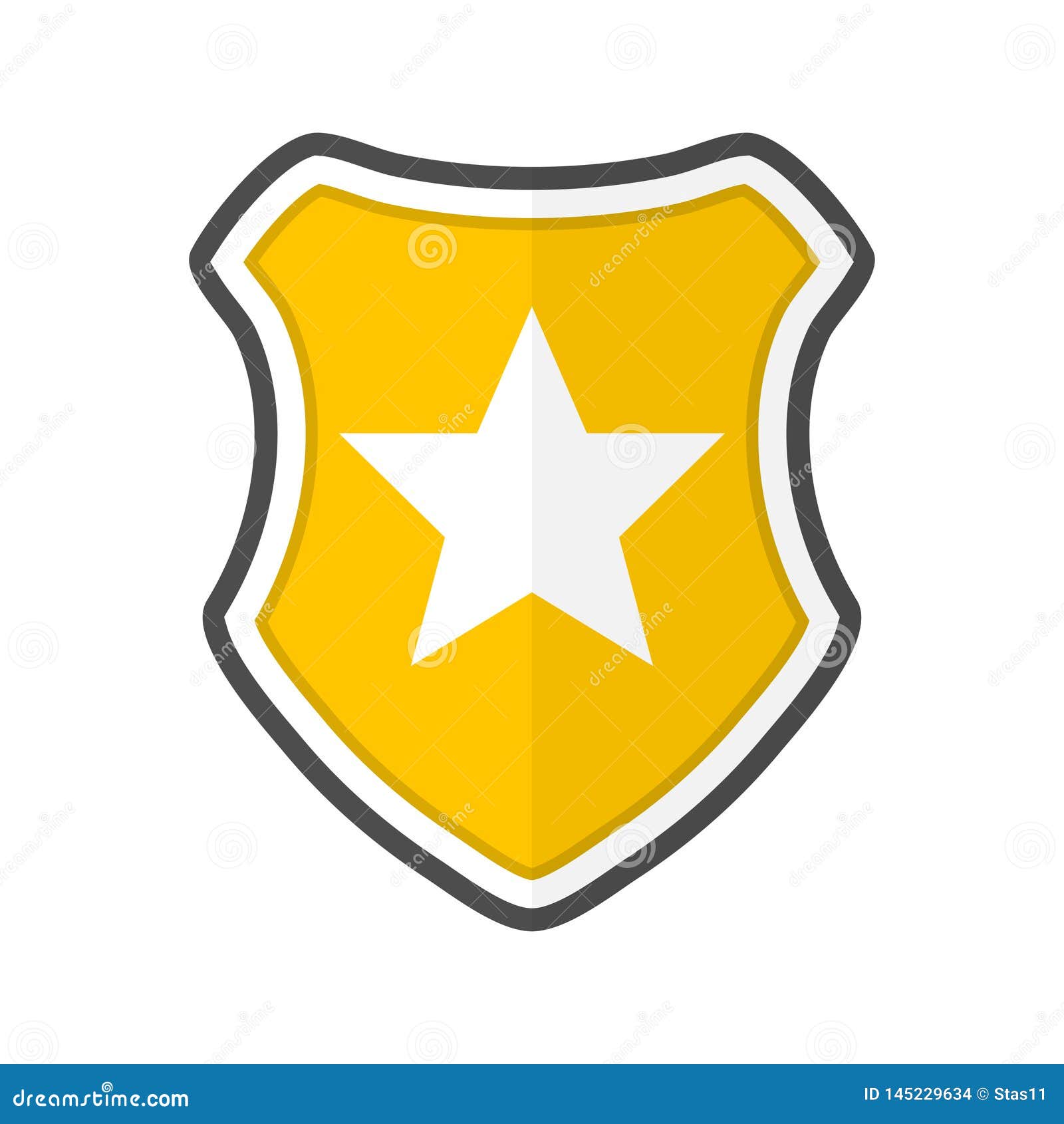 Shield with Star in a Flat Design. Vector Illustration Stock Vector ...