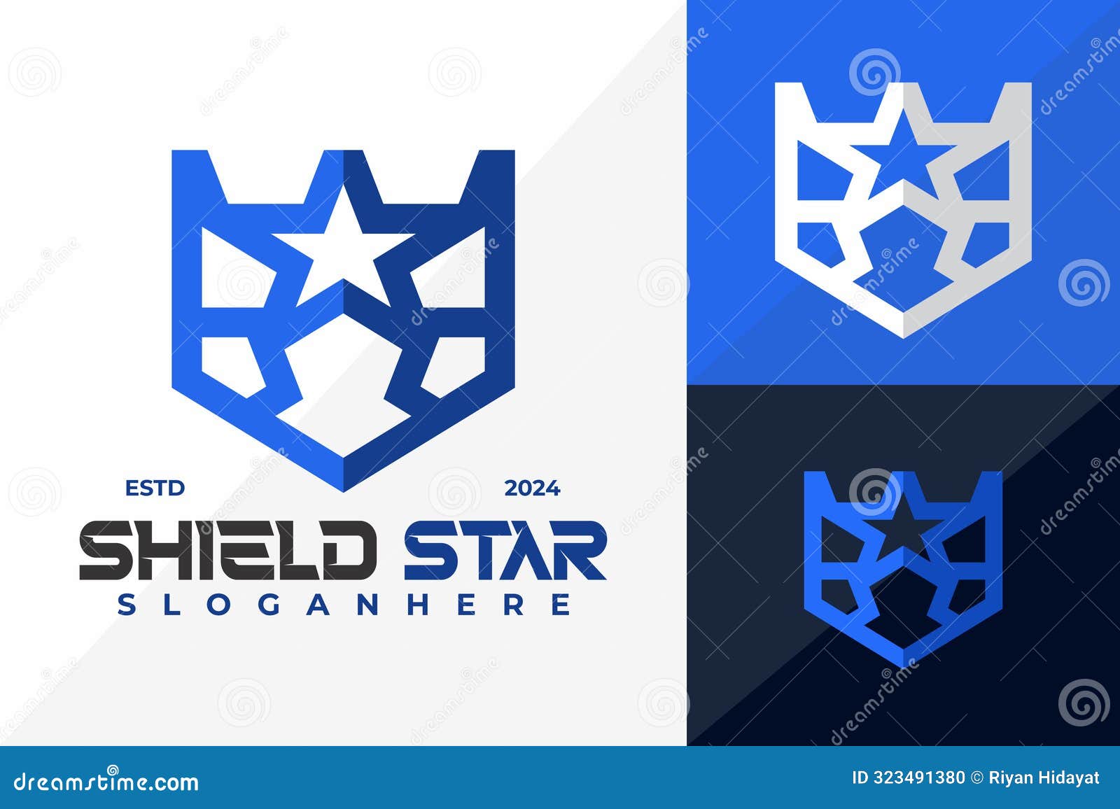Shield Star Fortress Logo Design Vector Symbol Icon Illustration Stock ...