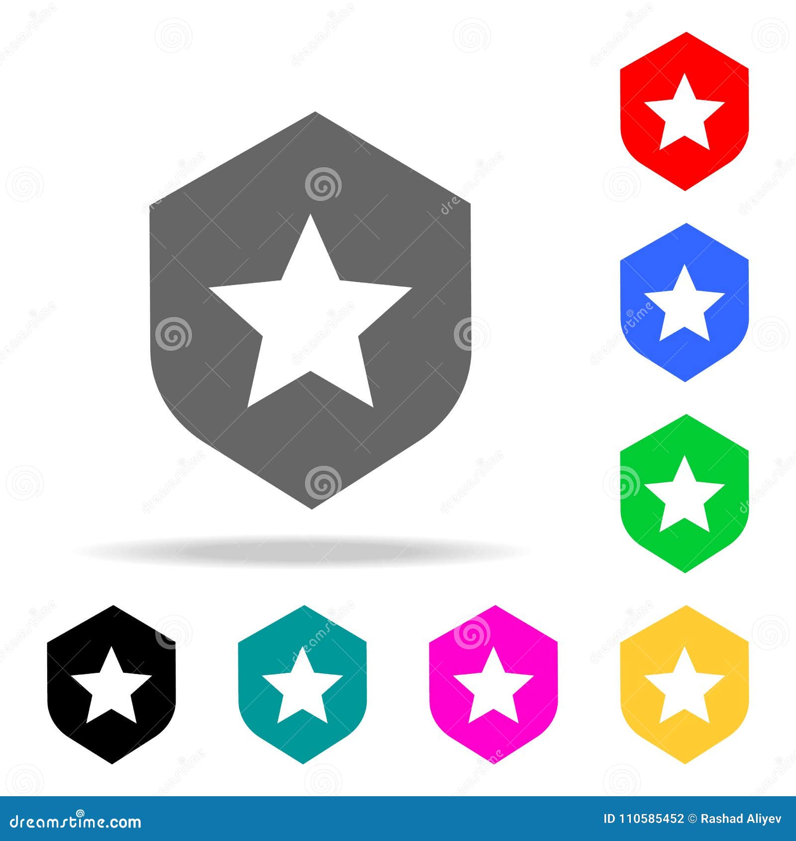 Shield Star Icon. Elements in Multi Colored Icons for Mobile Concept ...