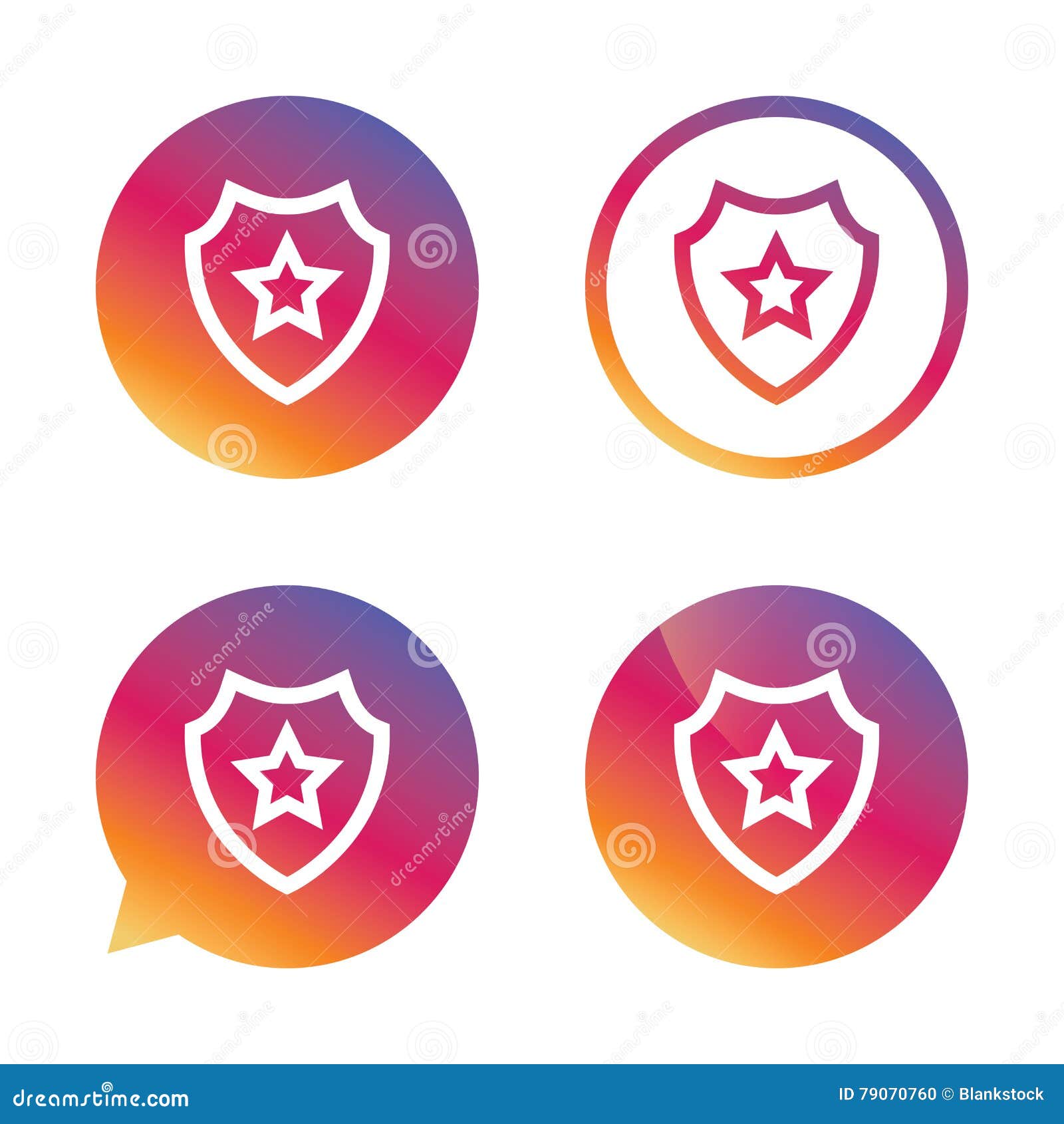 Shield with Star Icon. Favorite Protection. Stock Vector - Illustration ...