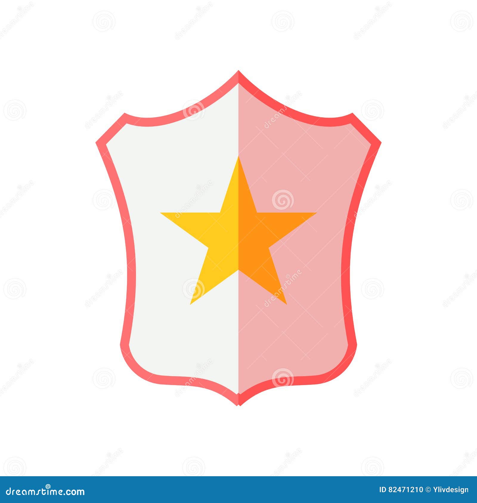 Shield with Star Icon, Flat Style Stock Vector - Illustration of ...