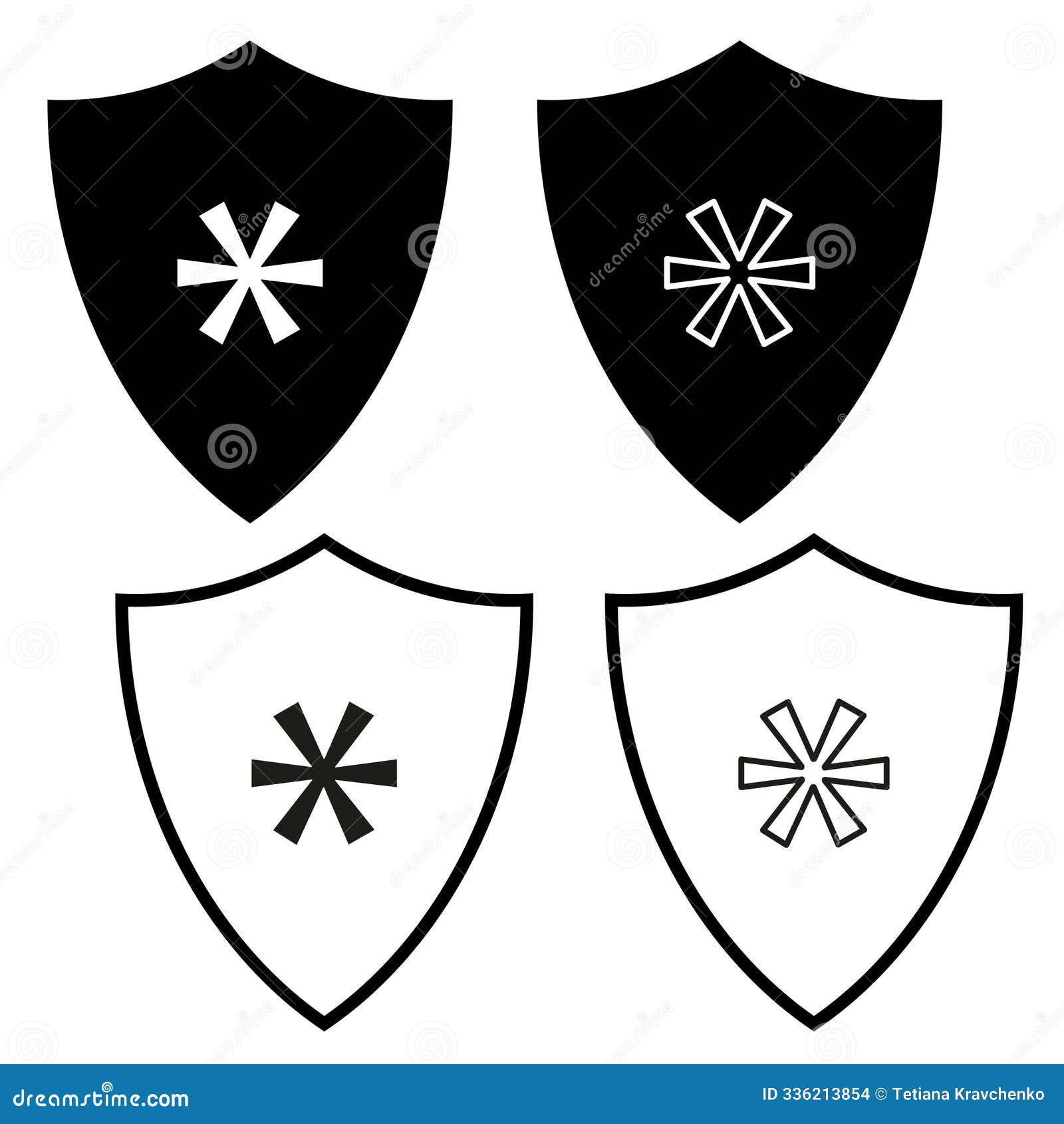 Shield with Star Icon. Security Emblem Design. Protective Badge Graphic ...