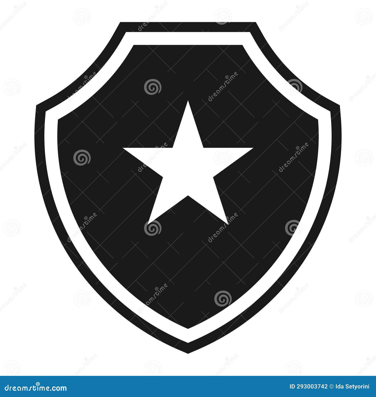 Shield and Star Icon Vector Stock Illustration - Illustration of star ...