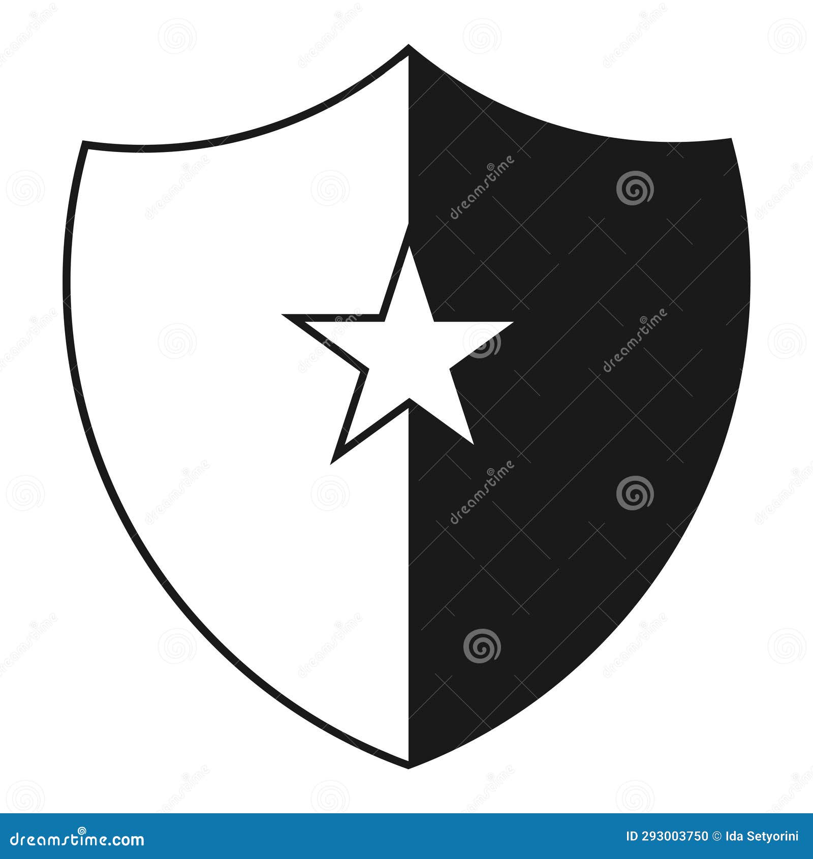 Shield and Star Icon Vector Stock Illustration - Illustration of ...