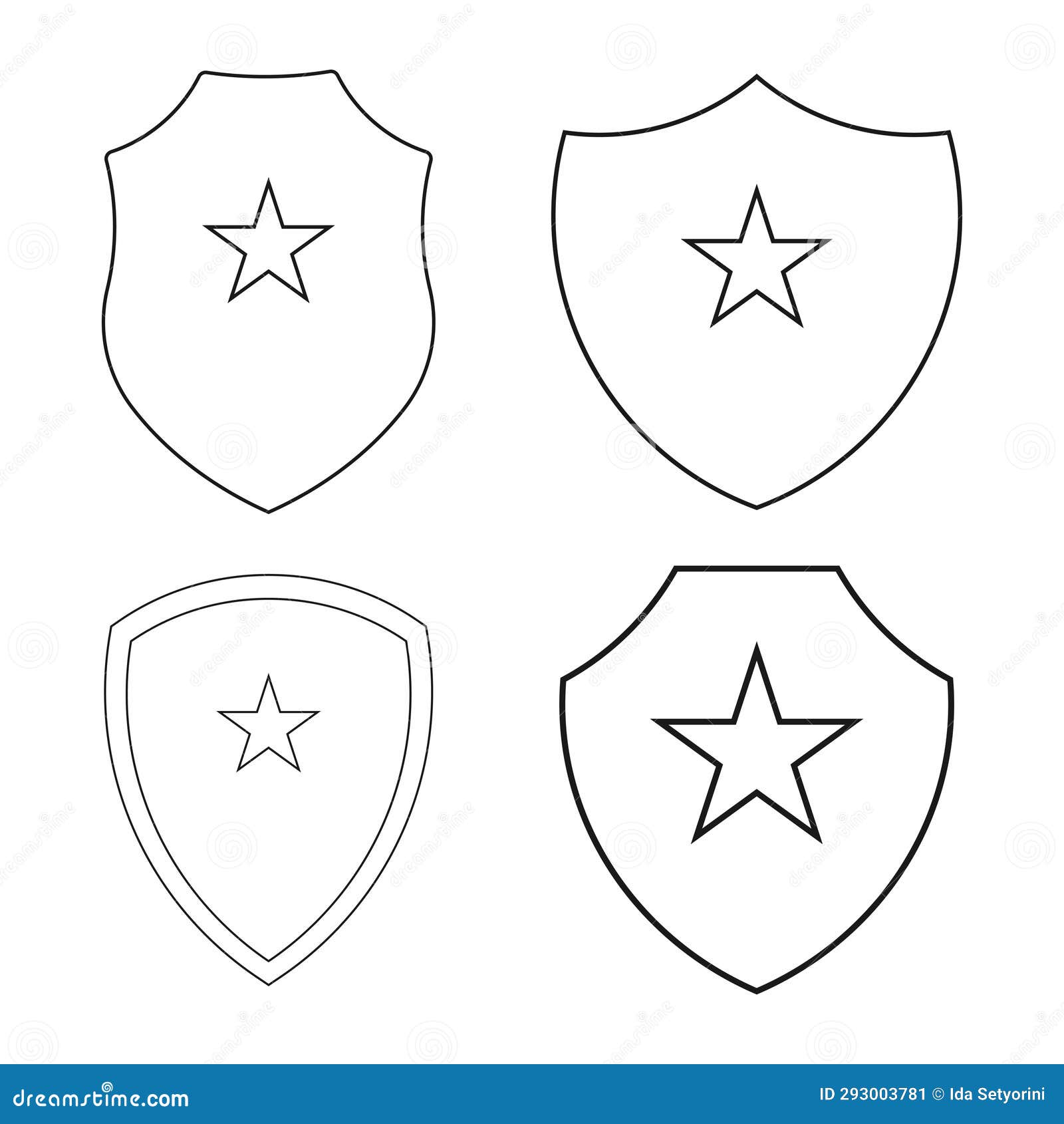 Shield and Star Icon Vector Stock Illustration - Illustration of shield ...