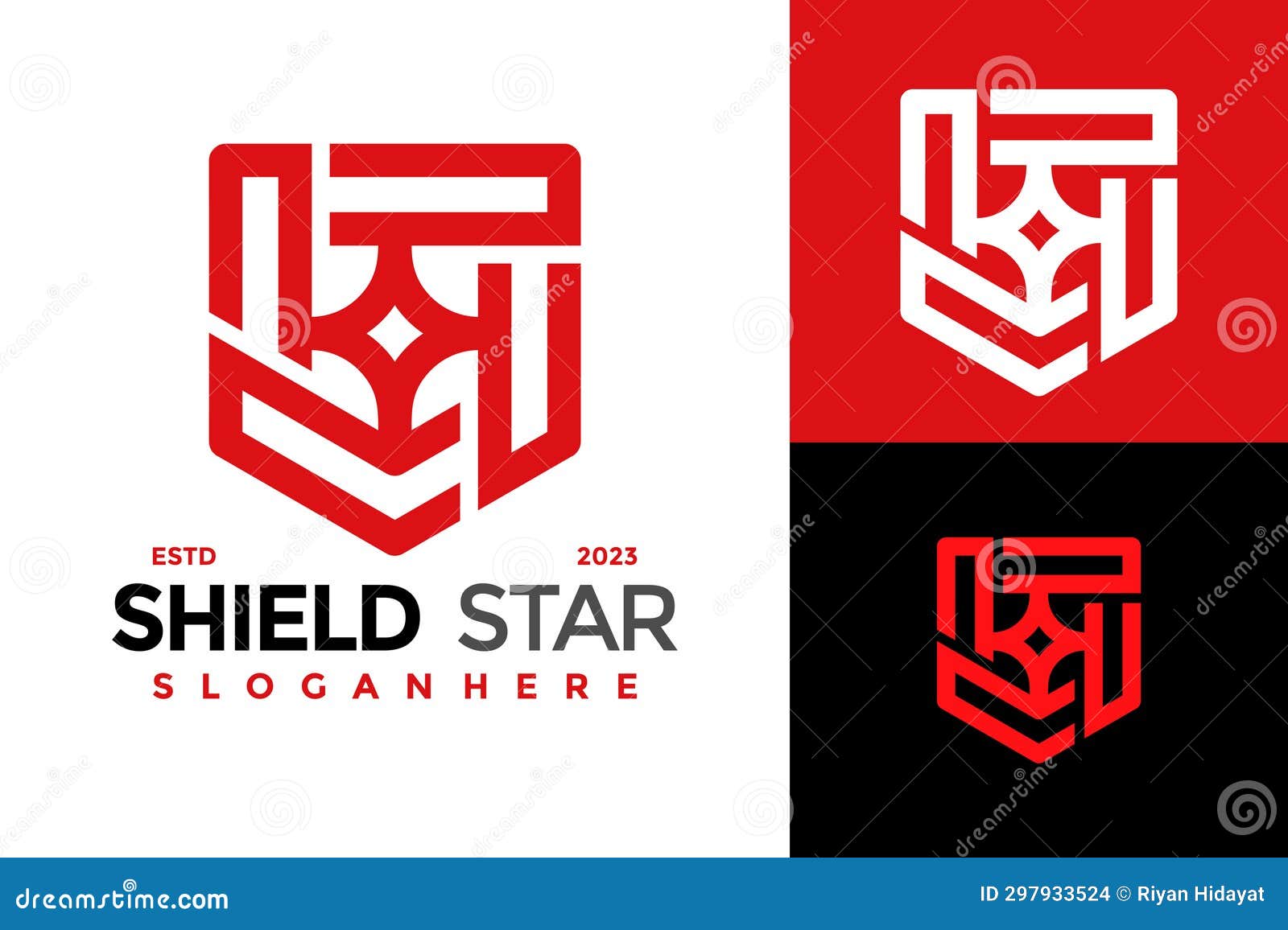 Shield Star Logo Design Vector Symbol Icon Illustration Stock Vector ...