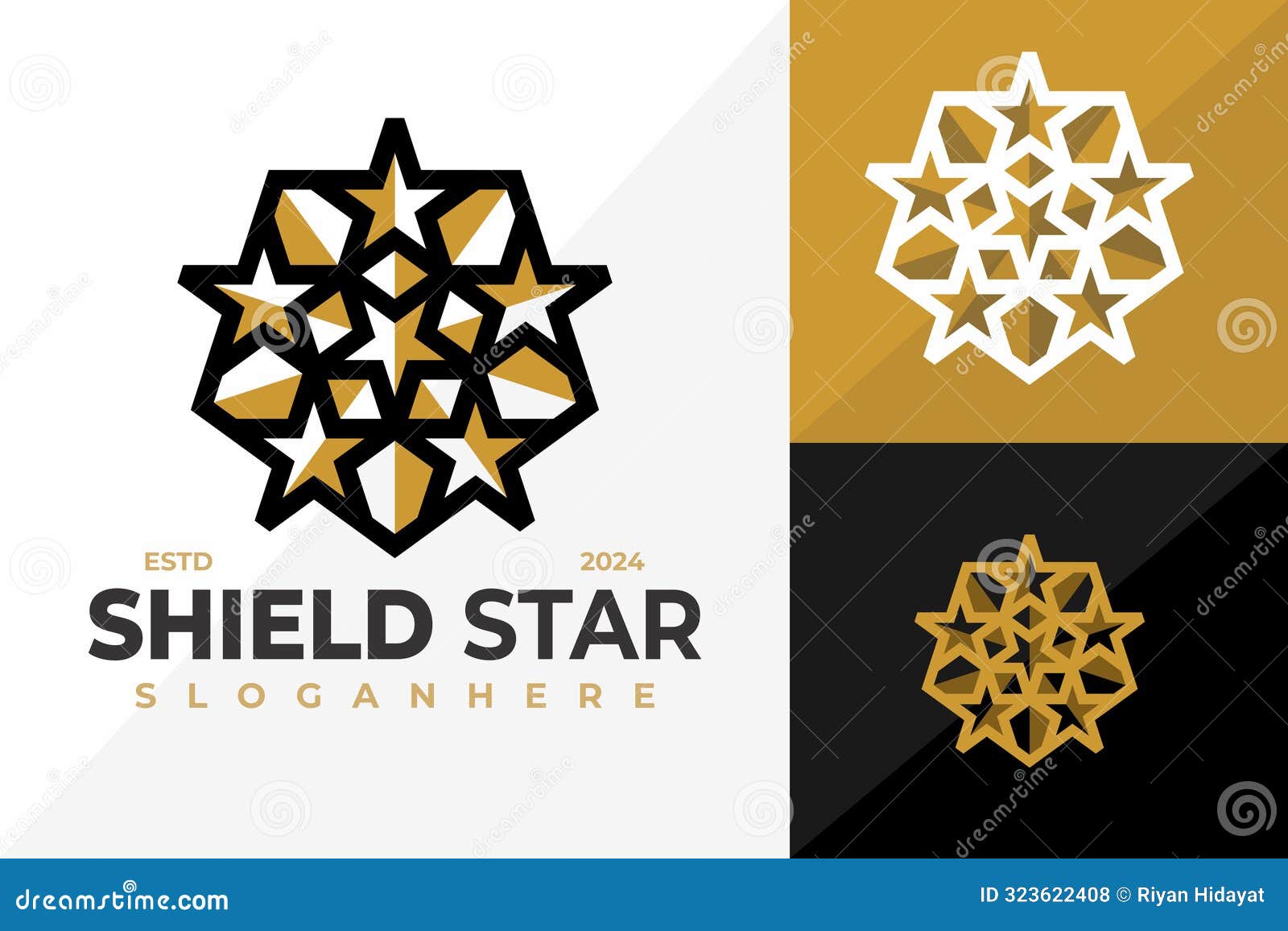 Shield Star Logo Design Vector Symbol Icon Illustration Stock ...